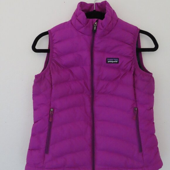 Patagonia | Jackets & Coats | Patagonia Womens Purple Puffer Down Vest ...